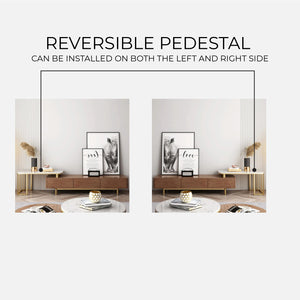 Modern Extendable Marble TV Unit | Low Line Entertainment Unit
