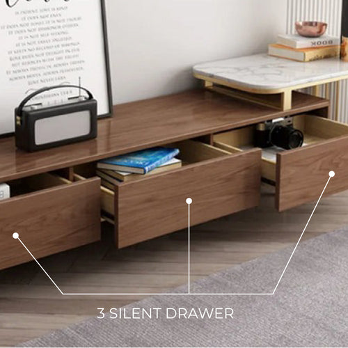 Modern Extendable Marble TV Unit | Low Line Entertainment Unit