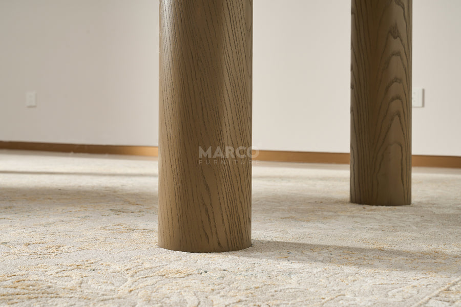 Bella Tavola Light Brown Ash Veneer Dining Table - 6 Seater