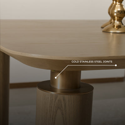 Bella Tavola Light Brown Ash Veneer Dining Table - 6 Seater