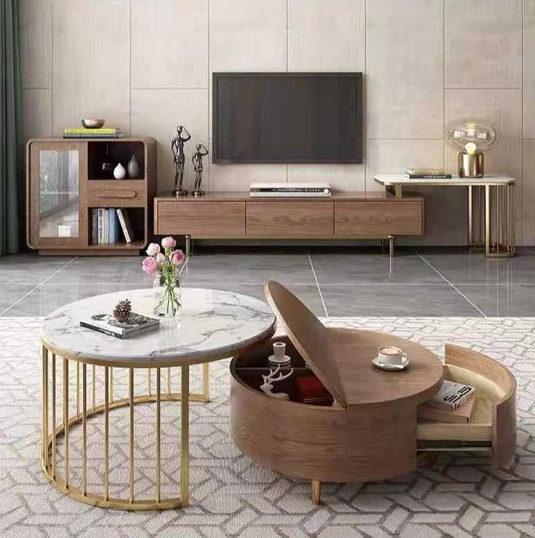 Modern Extendable Marble TV unit | Low Line Entertainment Unit in ...