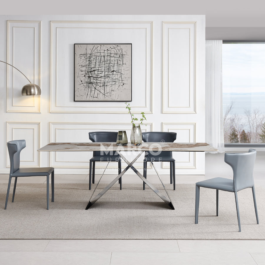 Ceramic Dining Table with Metal Legs | Modern Dining Tables