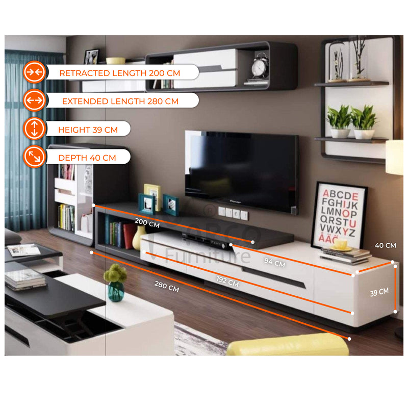 Extendable Modern TV Unit | Contemporary Entertainment units – Marco ...