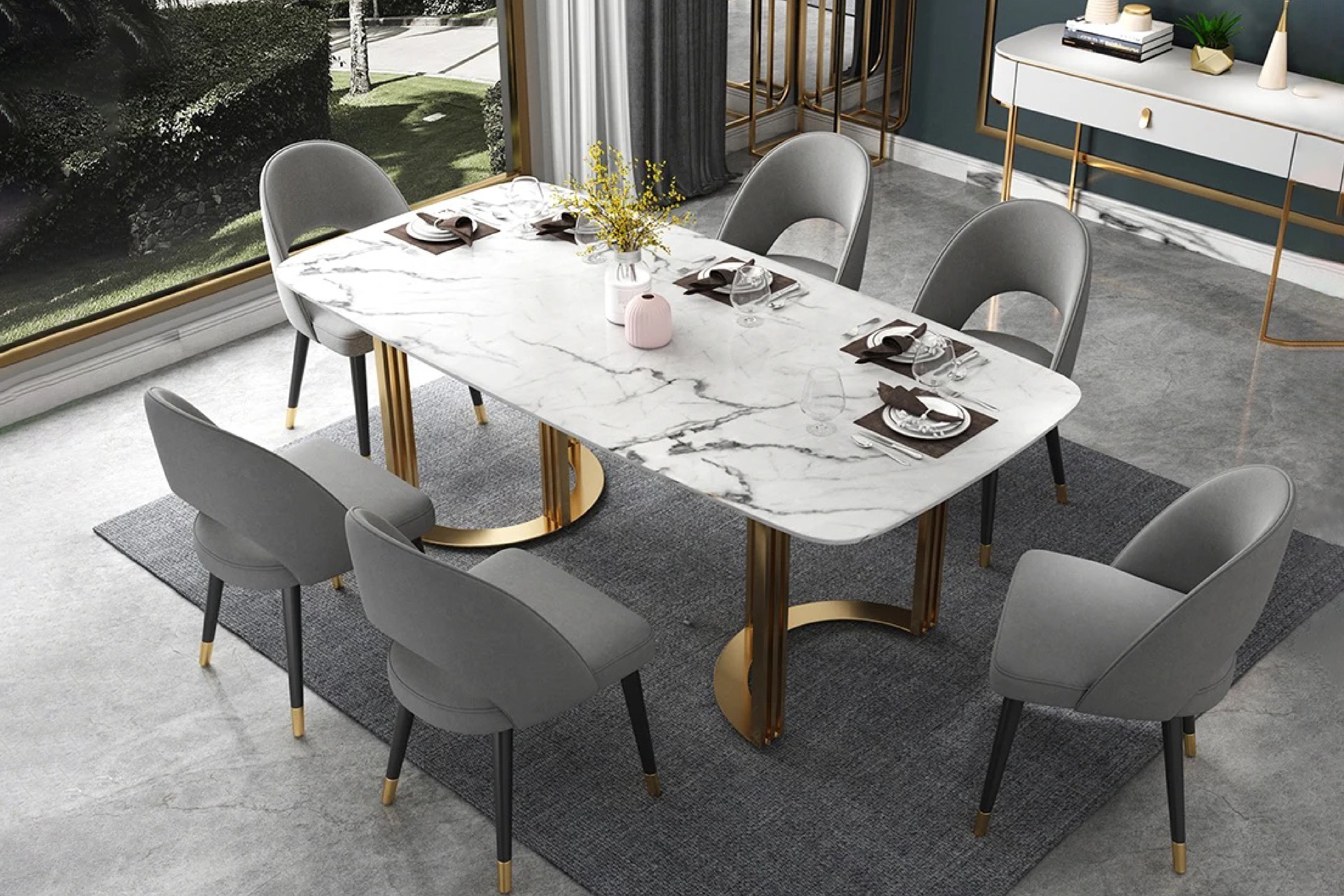 Oscar Modern Dining Table with Spanish Ceramic Top | Shop Now