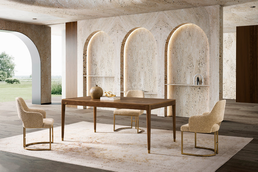 Roma Ash Veneer Dining Table with Slim Tapered Legs