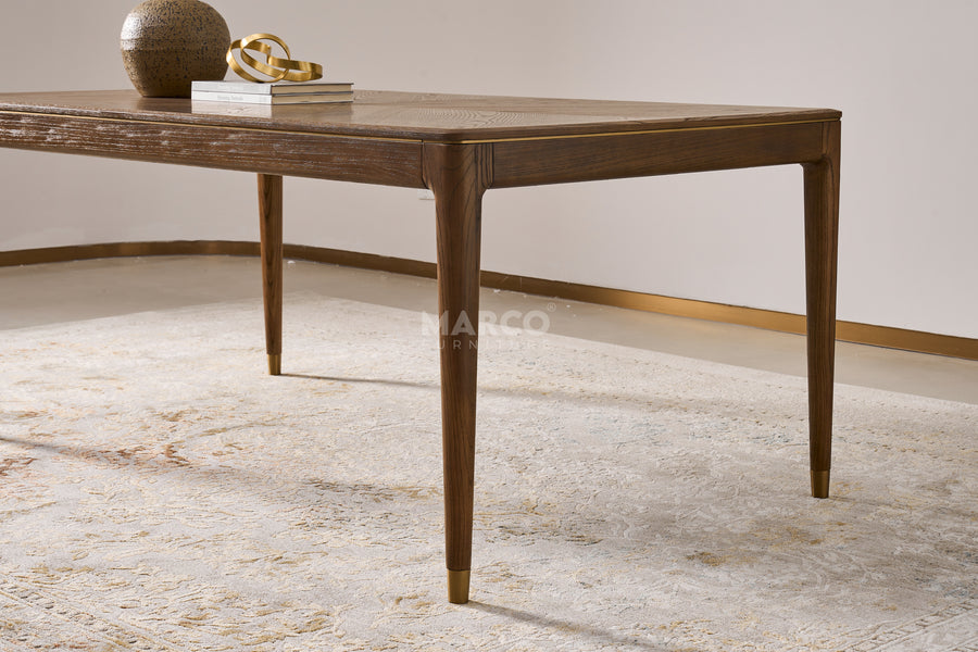 Roma Ash Veneer Dining Table with Slim Tapered Legs