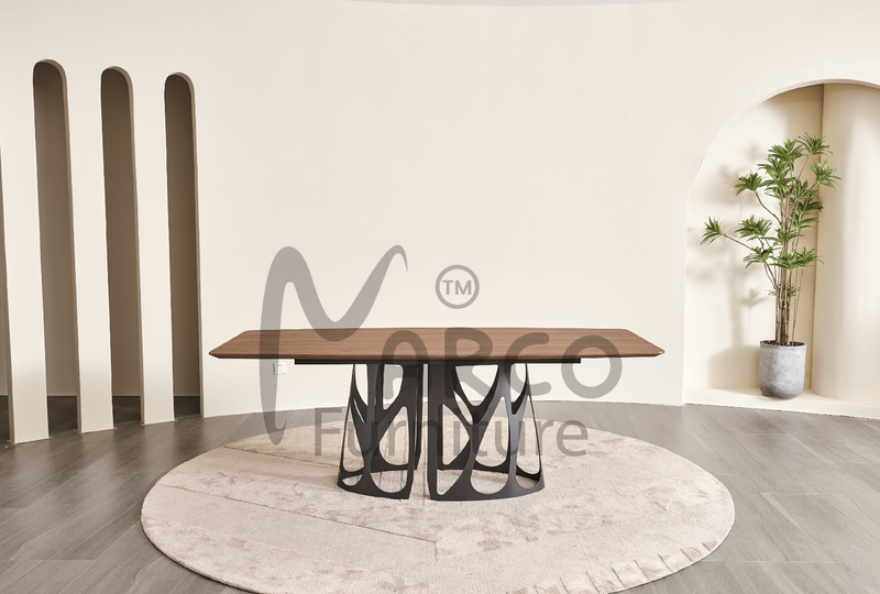 Walnut Dining Table with Steel Base | Timeless Beauty for Your Home ...