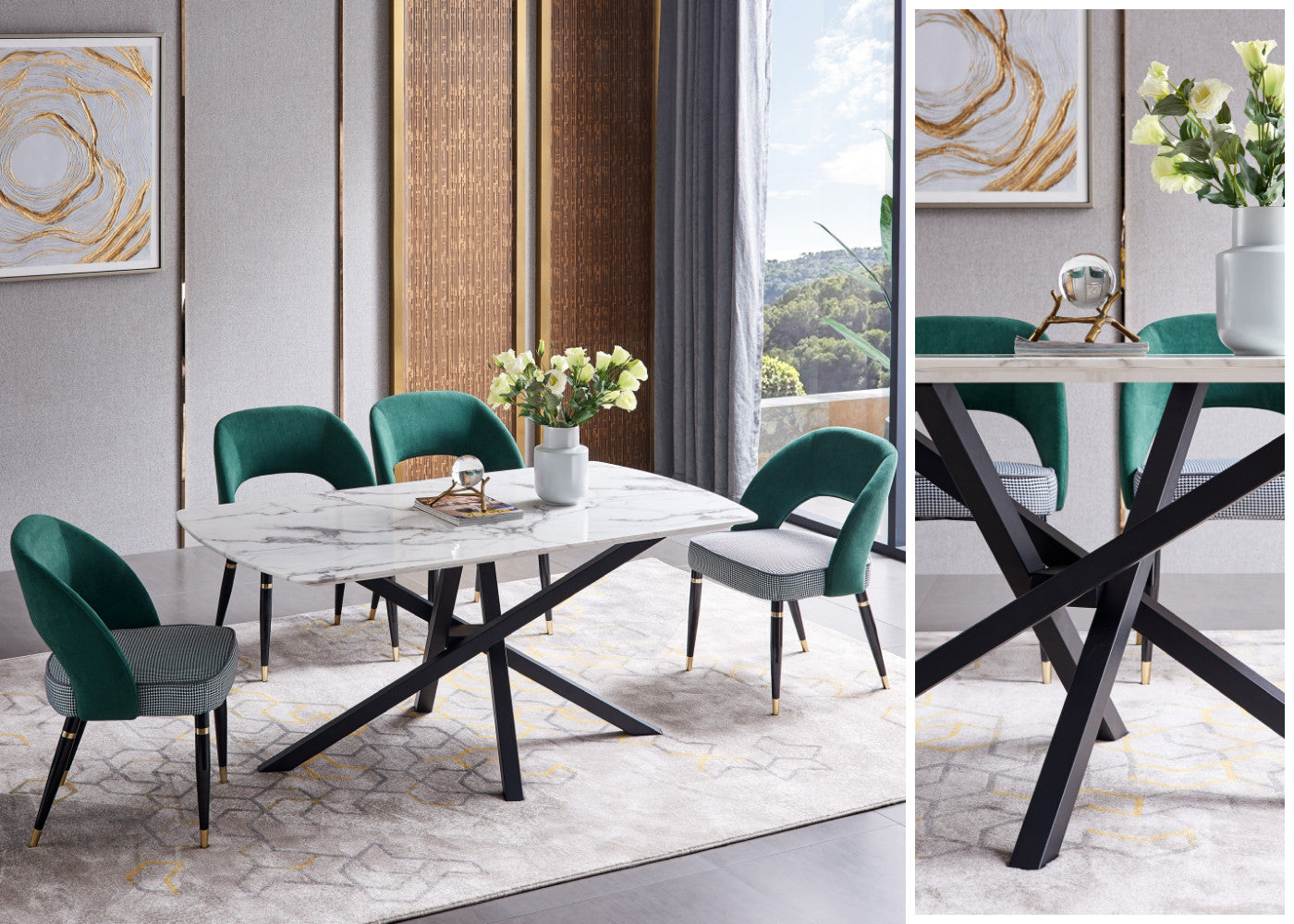 Galaxy Marble Top Dining Table | Luxurious Dining Centerpiece – Marco ...