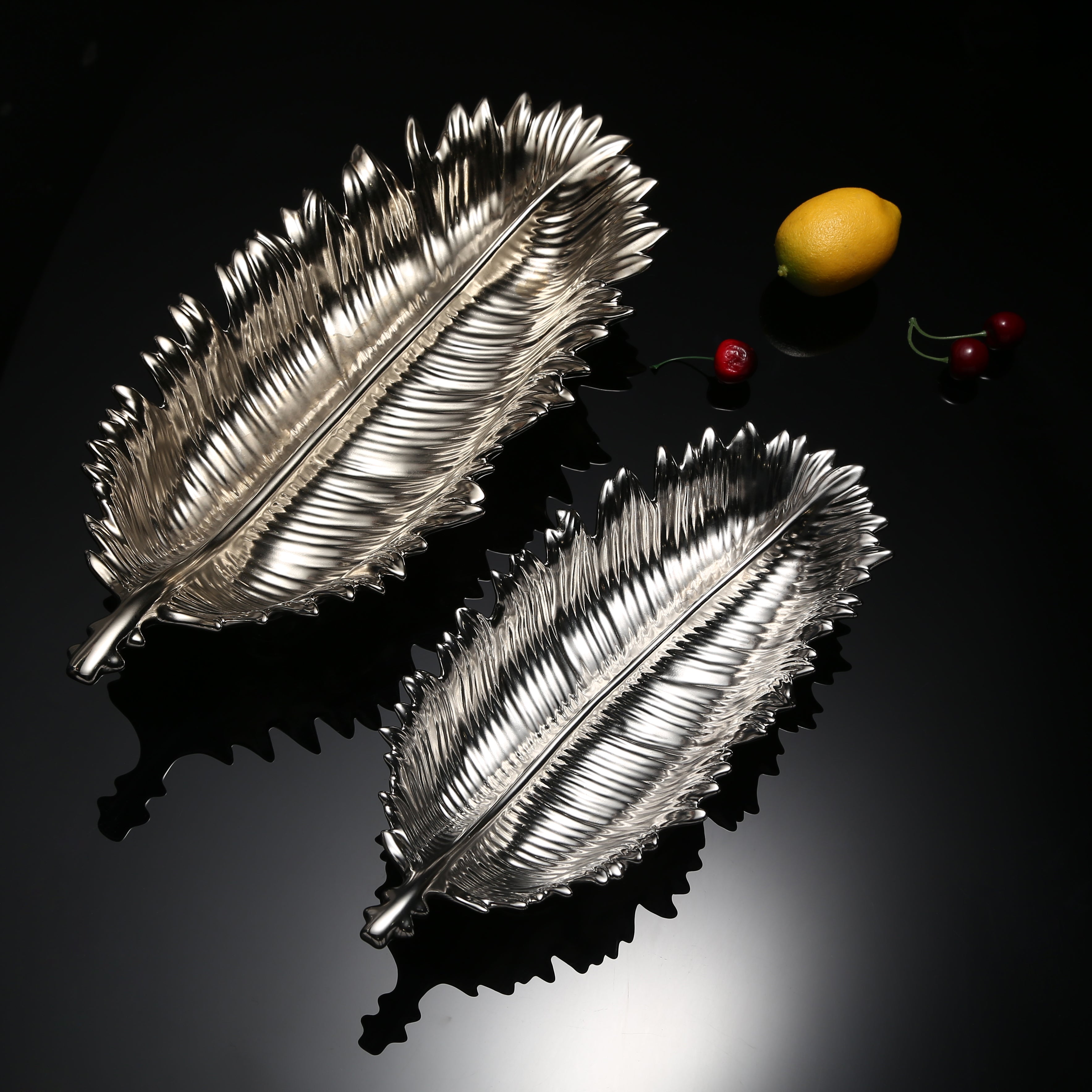 Silver Lotus Leaf Decorative Platter for Sale | Shop Now